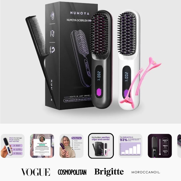 Numoya | Accessories | Numoya Portable Go Brush Pro Hair Straightening ...